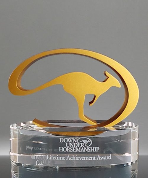 Custom Crystal Award with Metal Logo